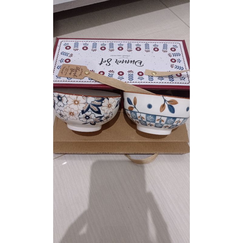 Jual Set Mangkok Keramik isi 2 + Box | Shopee Indonesia