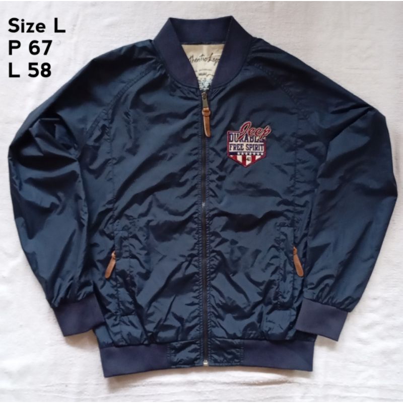 Jual JEEP BOMBER JACKET NAVY PEKAT | Shopee Indonesia