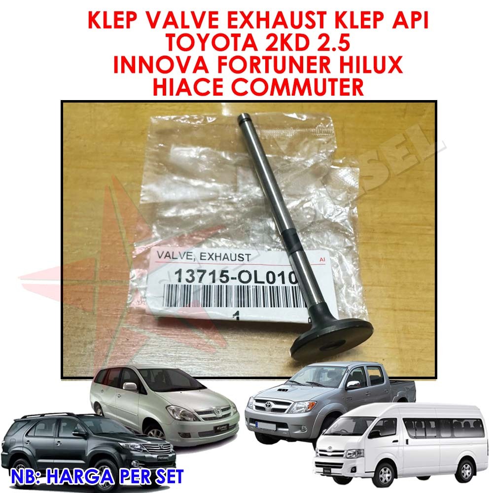 Jual KLEP VALVE EXHAUST KLEP API TOYOTA 2KD 2.5 INNOVA FORTUNER HILUX ...