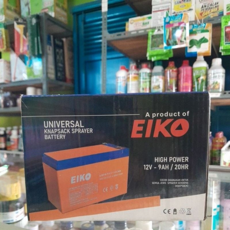 Jual Battery Aki Sprayer EIKO Orange ( High Power 12V - 9AH / 20 HR ) | Shopee Indonesia