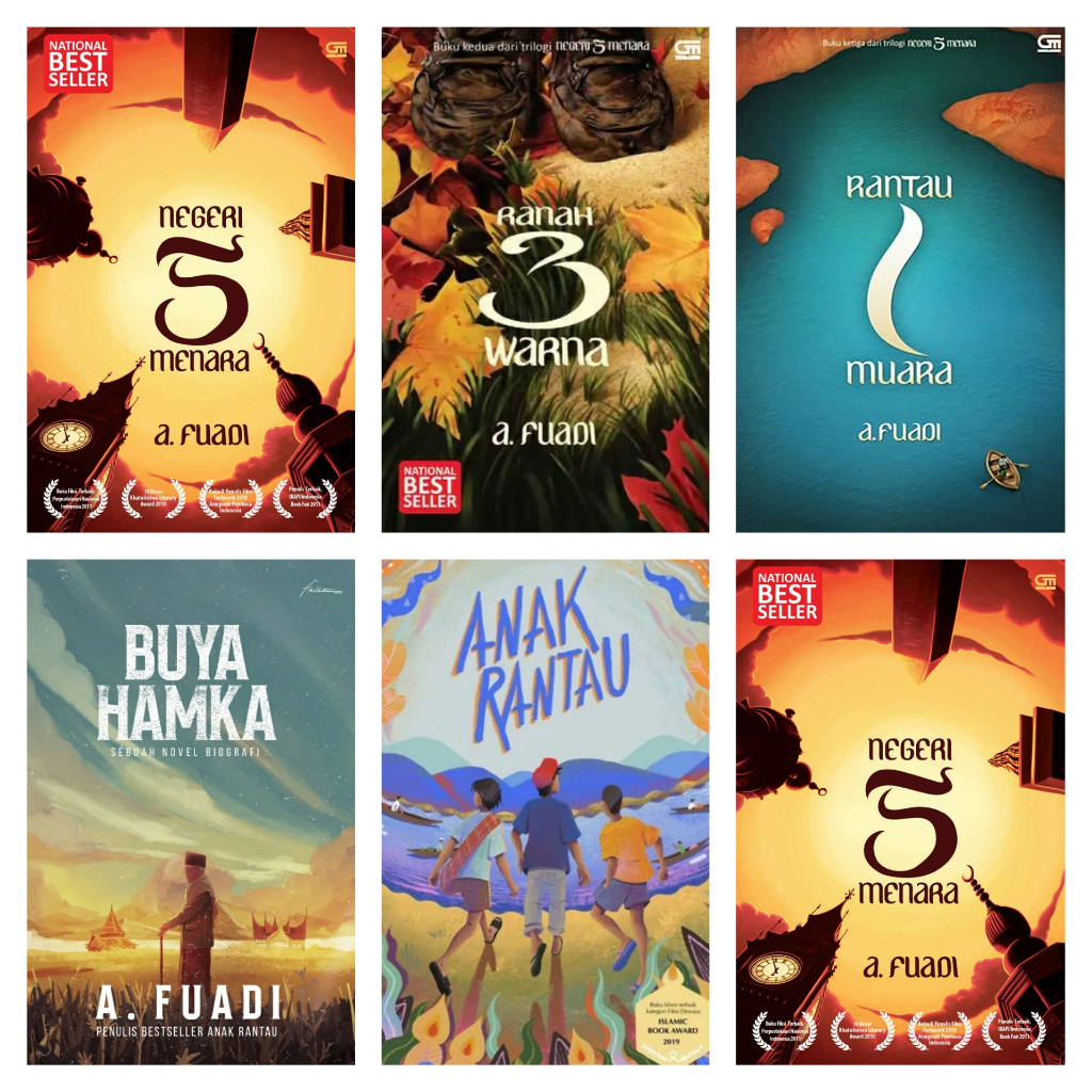 Jual Buku Novel Negeri 5 Menara Ranah 3 Warna Rantau 1 Muara Merdeka ...