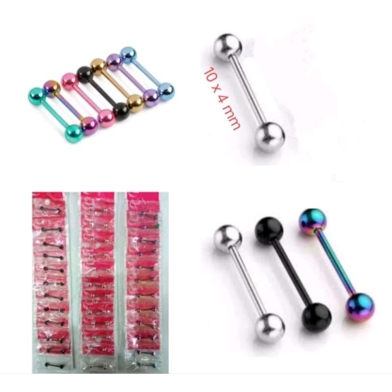 Jual ANTING PERCING / ANTING BARBEL UKURAN 10 X 4MM | Shopee Indonesia