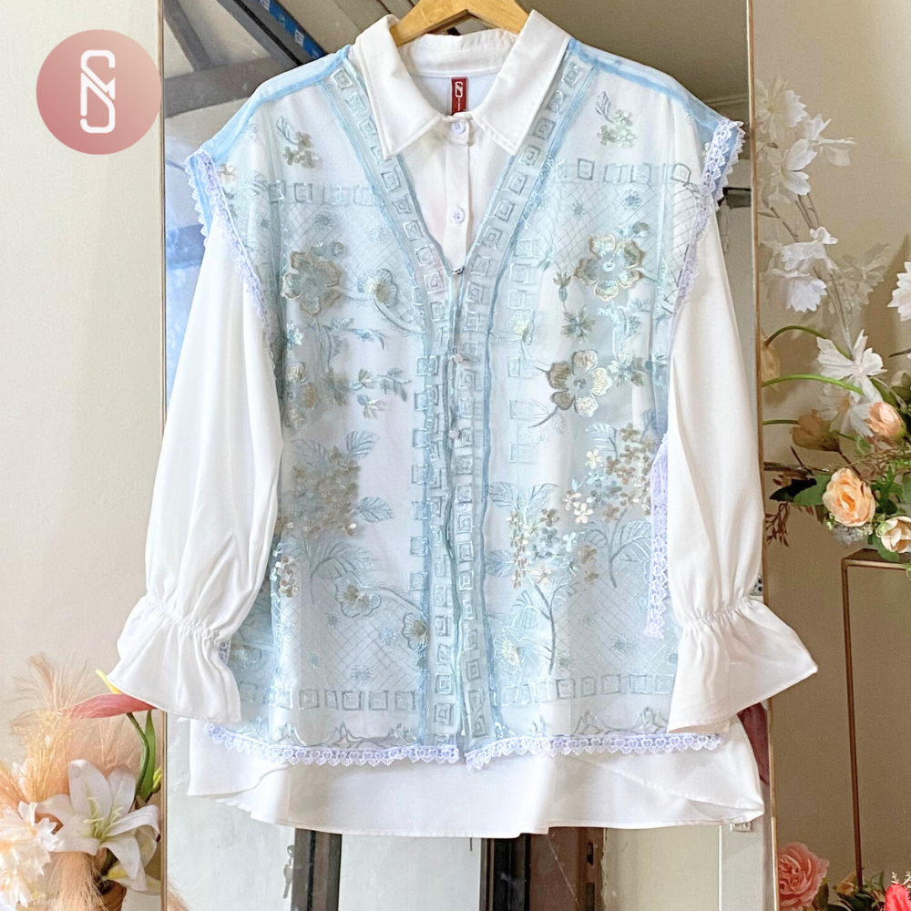 Jual Jasmine Myshawl Set Atasan Jumbo Brukat tille Motif Kasual ...