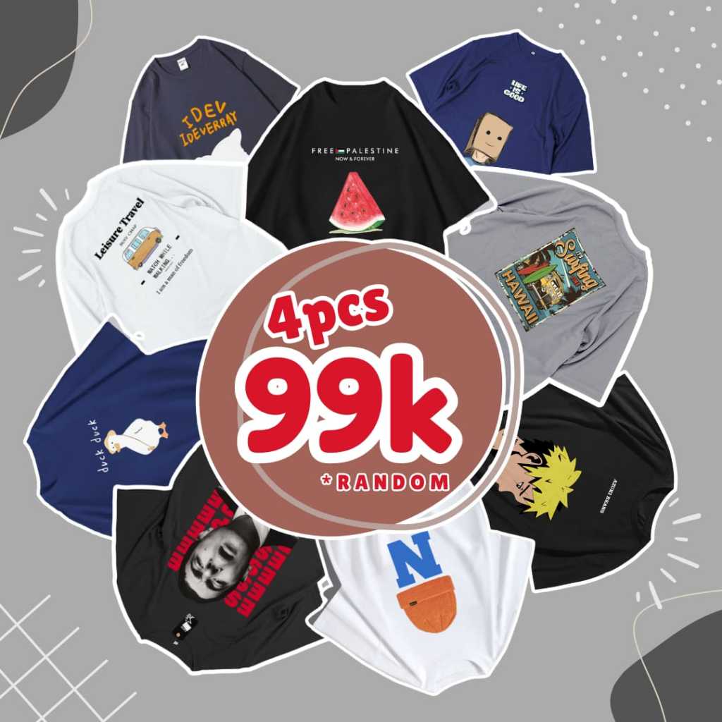 Jual Paket Bundling Kaos Oversize Atasan Pria Bundle | Shopee Indonesia