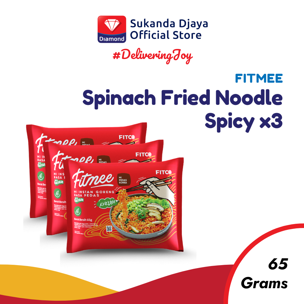 Jual Fitmee Mie Instan Bayam Goreng Pedas 65 Gr Isi 3 Pcs | Shopee ...