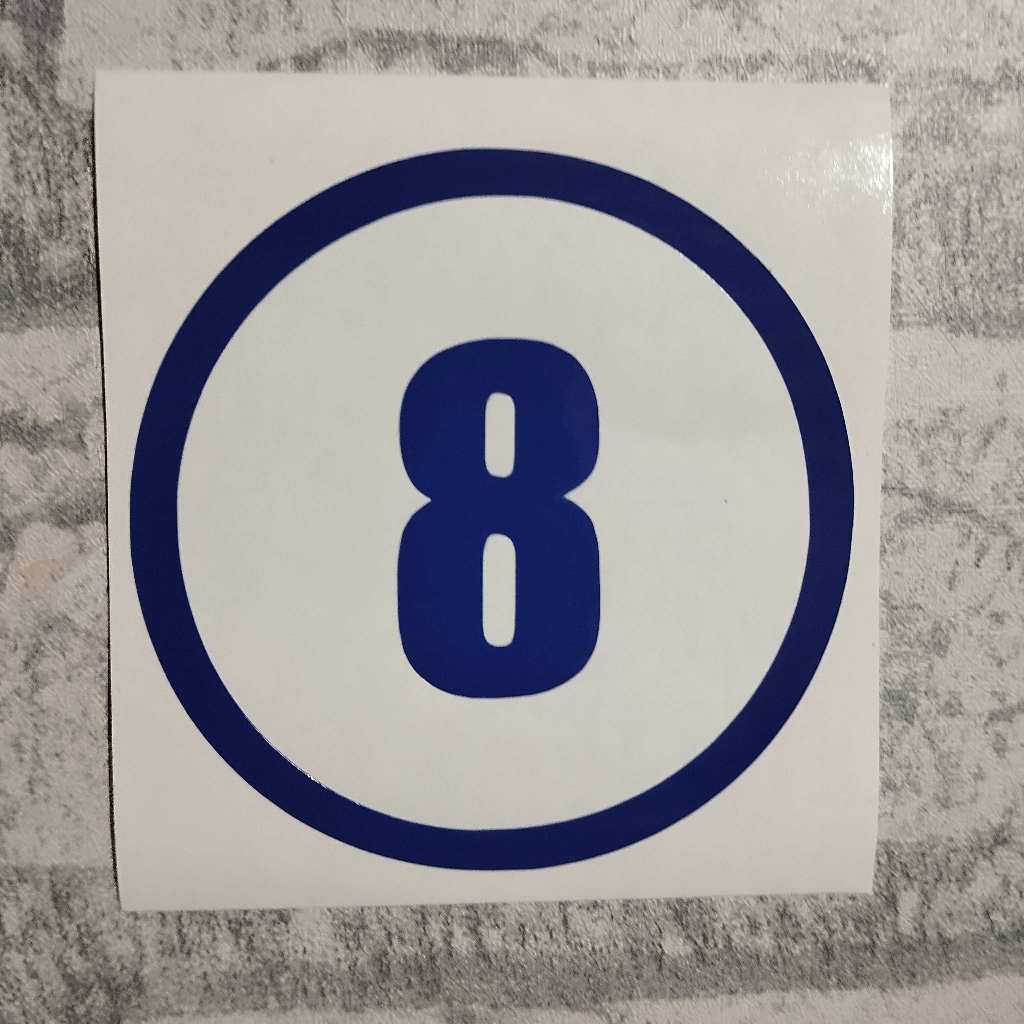 Jual STIKER ANGKA BULAT UKURAN DIAMETER 8 CM BAHAN ORACAL GLOSSY ...