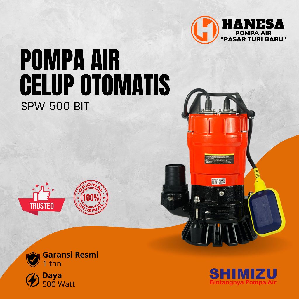Jual Pompa Celup Air Kotor Otomatis Shimizu SPW 500 BIT | Shopee Indonesia