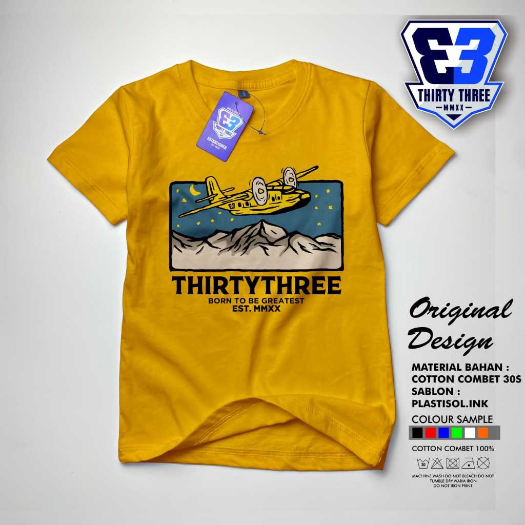Jual THRT_417 Kaos Anak Thirty Three 33 Warna Kuning Mustard | Shopee ...