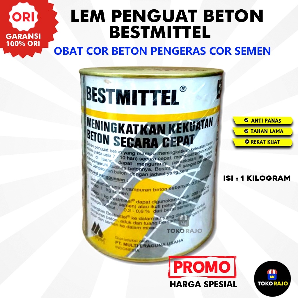 Jual LEM PENGUAT BETON OBAT COR BETON PENGERAS COR SEMEN BESTMITEL 1 KG ...