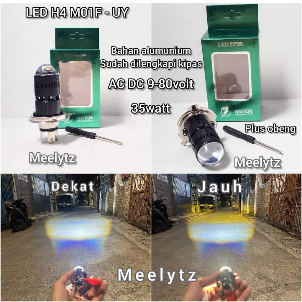Jual Lampu Utama LED H4 RTD Rayton Tipe M01F UY AC DC 35watt high low D3 Plus Kipas | Shopee ...