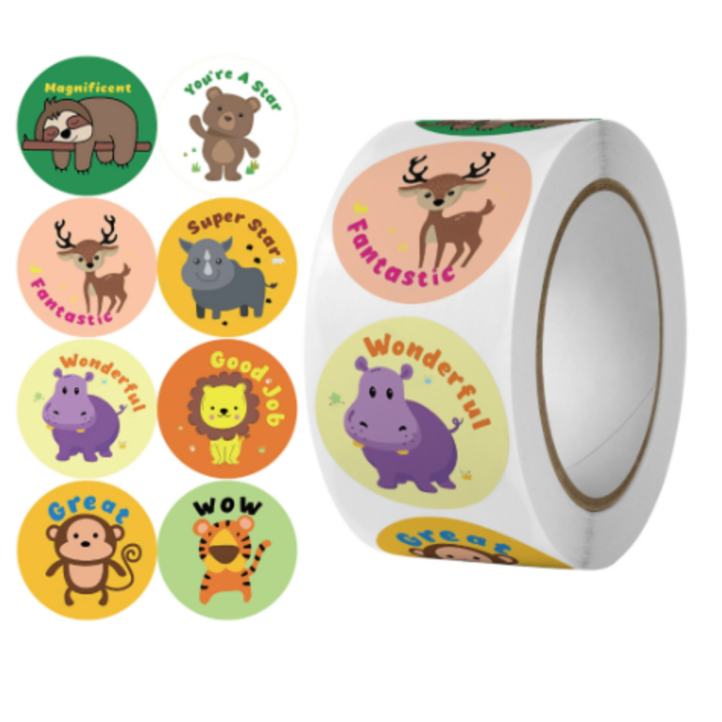 Jual sticker roll label isi 500pcs motif kartun untuk stiker reward ...