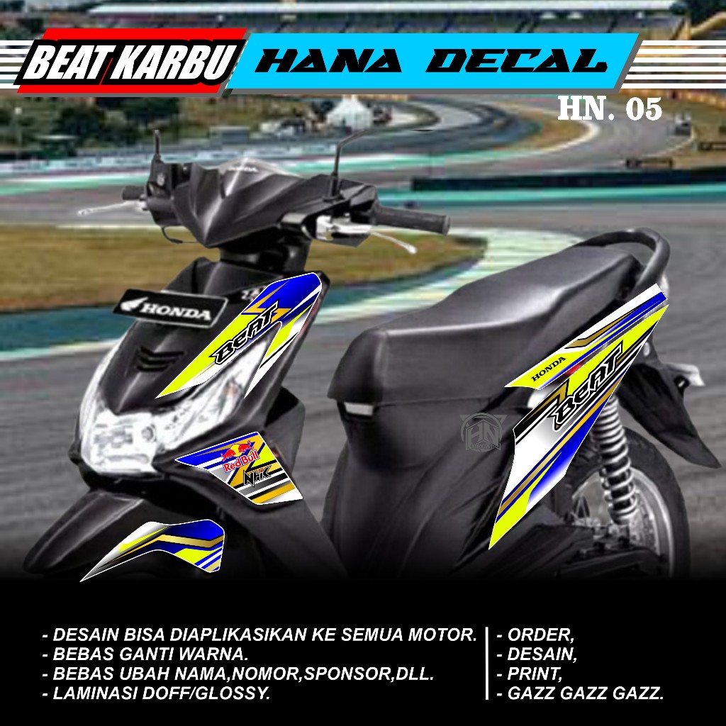 Jual Sticker Stiker Striping Variasi List Motor Honda Beat Karbu 08.05 ...