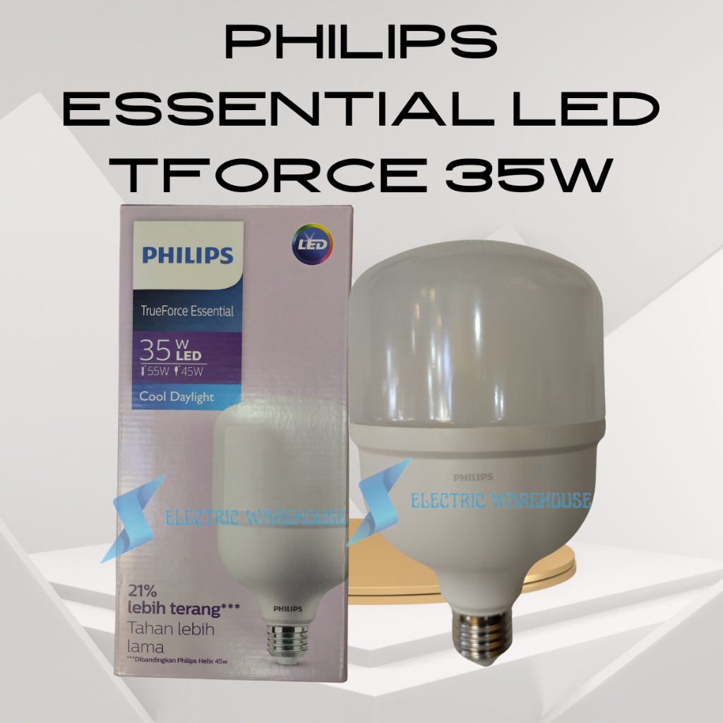 Jual PHILIPS LAMPU ESSENTIAL TrueForce / TFORCE LED Jumbo Kapsul PUTIH / COOL DAYLIGHT 20 25 35 ...