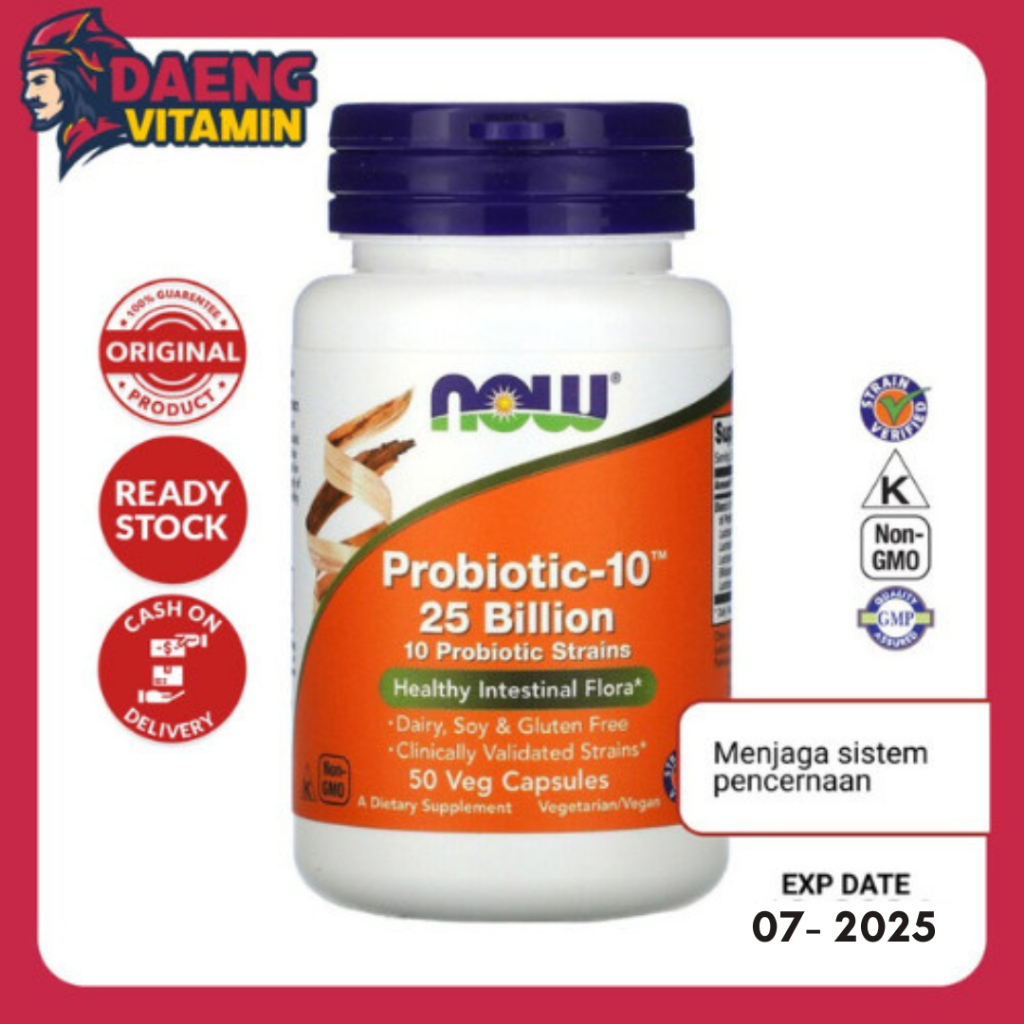 Jual Now Foods NowFoods Probiotic-10 Probiotic 10 25 Billion 50 Veg ...