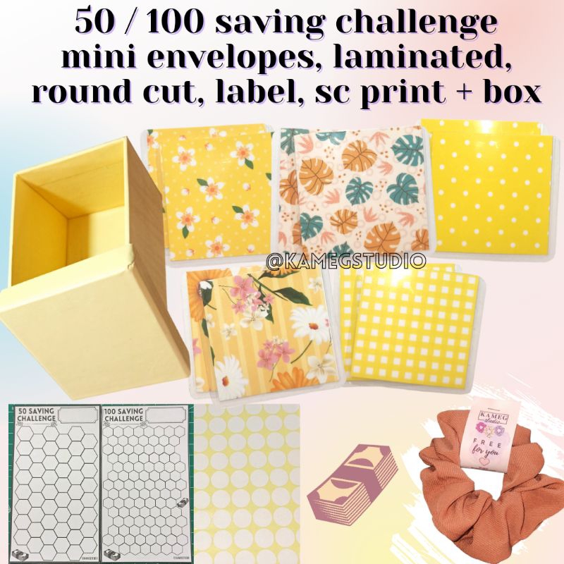 Jual 50 - 100 Mini Amplop Tantangan Menabung KUNING | Laminating ...