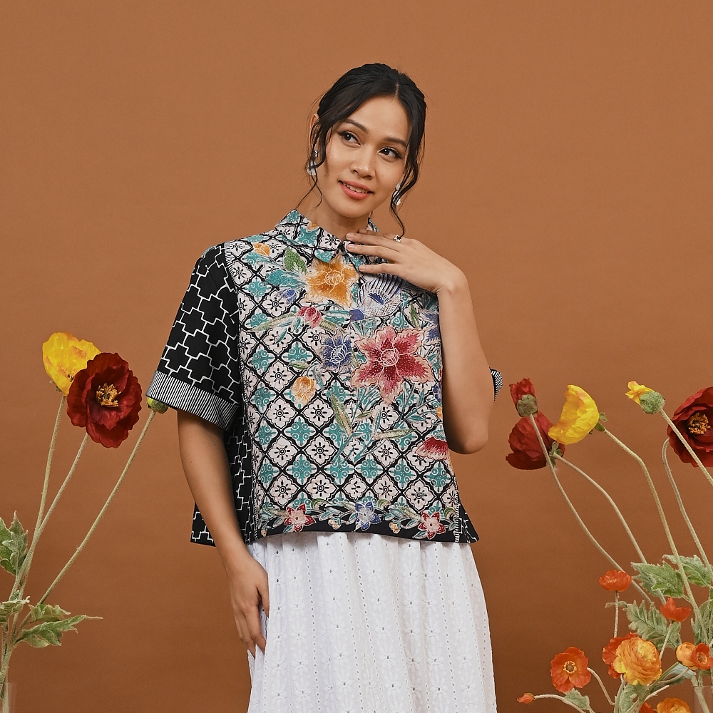 Jual NONA RARA - Misty Encim T2757, Baju kerja blouse batik wanita ...