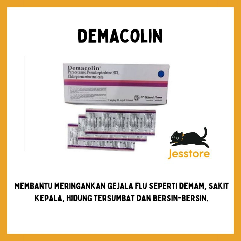 Jual DEMACOLIN TABLET 1 STRIP ISI 10 TABLET/OBAT DEMAM DAN PILEK ...