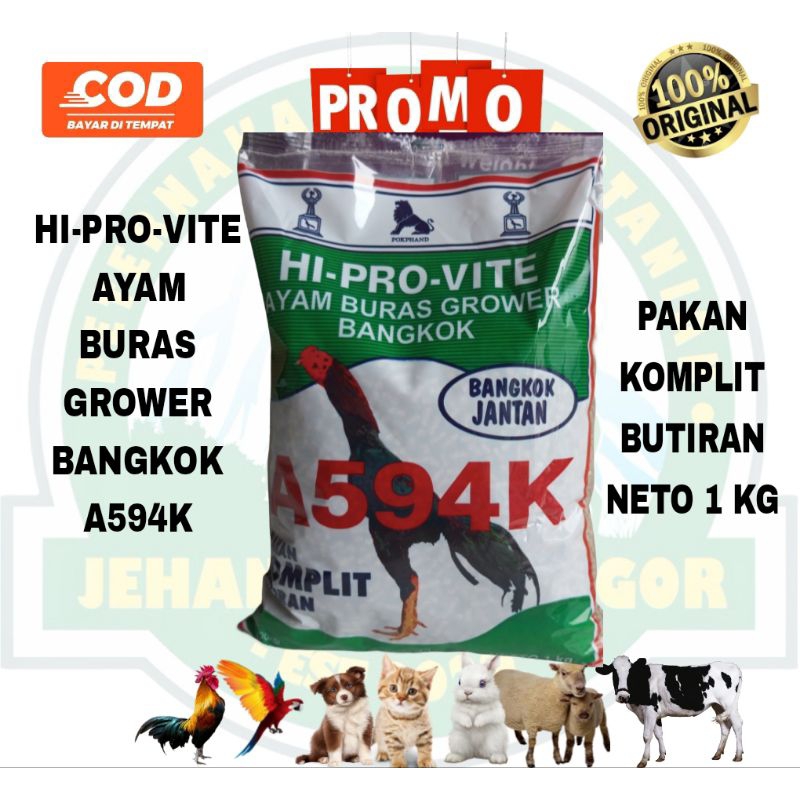 Jual PAKAN AYAM BANGKOK HI-PRO-VIT A 594 K PUR AYAM BANGKOK 594 1 KG ...