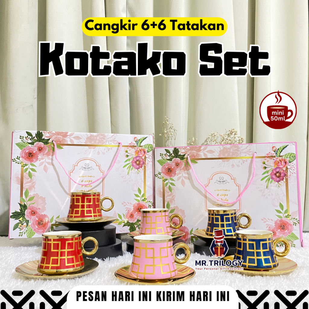 Jual HAMPERS LEBARAN Cangkir Set Keramik KOTAKO Souvenir Wedding Kado ...