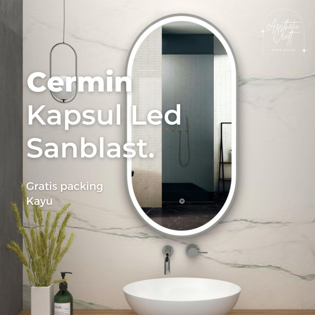 Jual Cermin LED Touchscreen Sanblast Aesthetic Dekorasi Dinding Ruangan ...