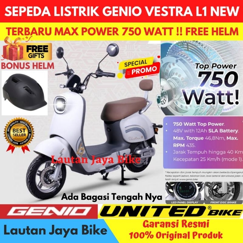 Jual Sepeda Listrik Genio Vestra L1 By UnitedBike Model Terbaru Design ...
