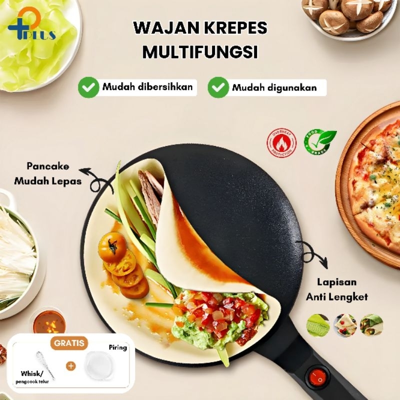 Jual [ Pplus ] Wajan Crepes Maker Listrik 600w Alat Pembuat Crepes ...