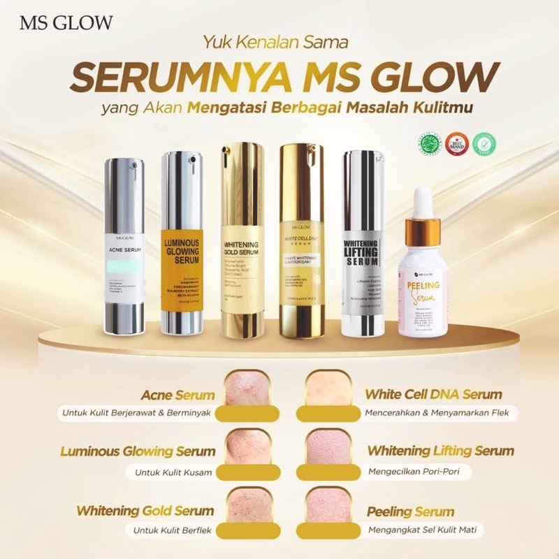 Jual Ms Glow Serum Luminous - Whitening Gold Serum - Serum Lifting ...