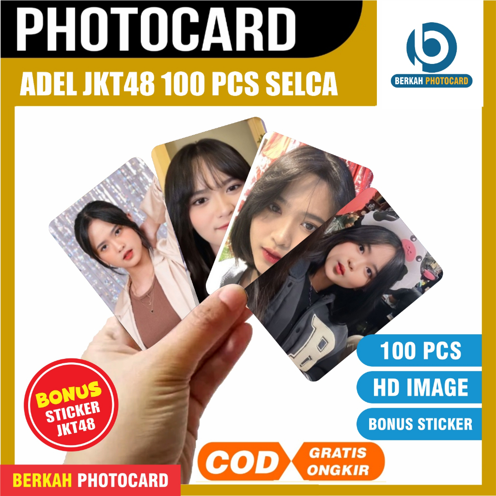 Jual Photocard Adel JKT48 Selca random 100 Pcs Bonus Sticker COD | Shopee Indonesia