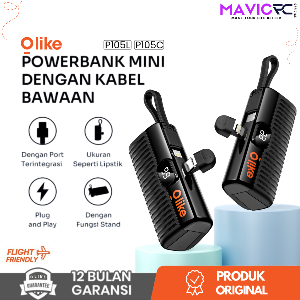 Jual OLIKE P105C / P105L Mini Powerbank 4500mAh Port Type-C USB C ...