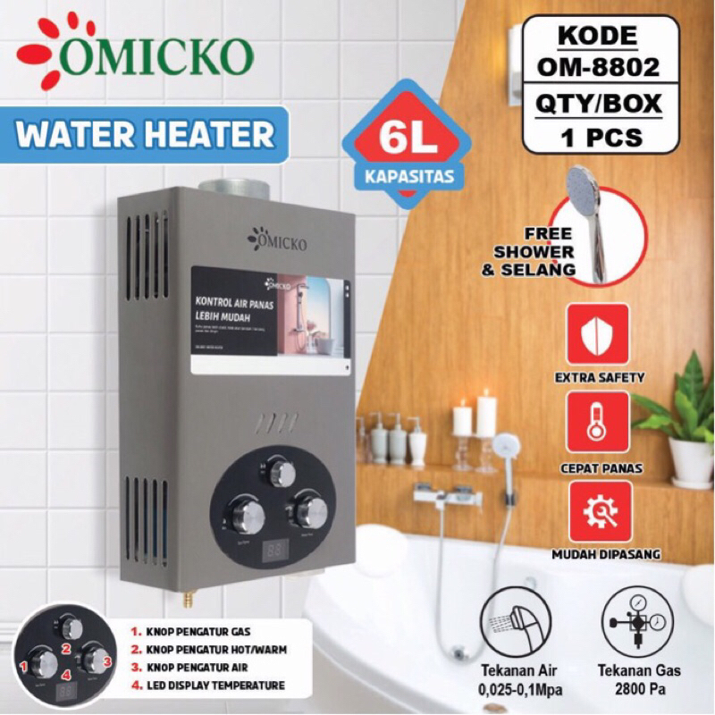 Jual Water Heater GAS OMICKO / PEMANAS AIR GAS DIGITAL DAN OTOMATIS ...