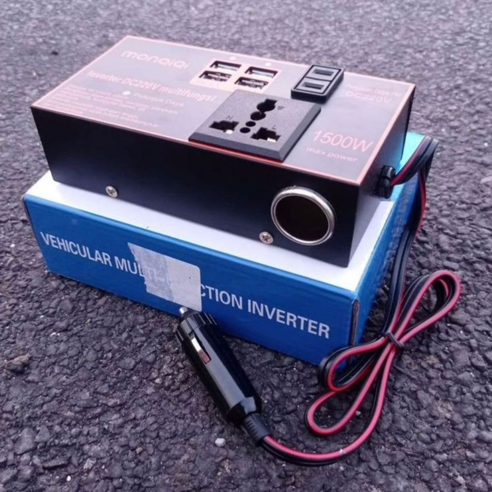 Jual INVERTER MOBIL 1500WATT DC TO AC MULTIFUNGSI | Shopee Indonesia