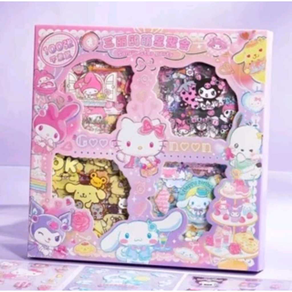 Jual STICKER LUCU SANRIO KARAKTER HELLO KITTY ISI 100 LEMBAR PER BOX ...