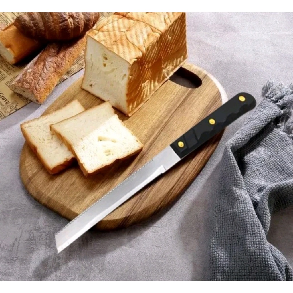 Jual Bread Knife Pisau Roti Panjang 2 Sisi Stainless Steel | Shopee ...