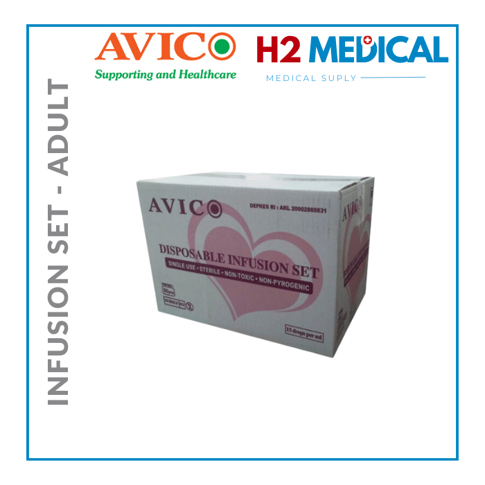 Jual AVICO Infus Set Dewasa Selang Infus Per Box isi 50 pcs Infusion ...