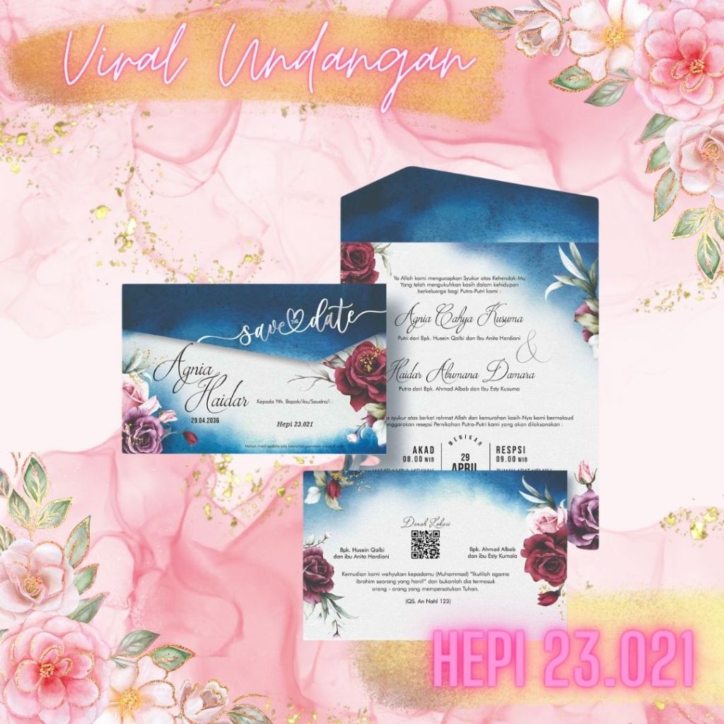 Jual Blangko Undangan Kosong atau Cetak Undangan Pernikahan Terbaru Merek HEPI 23.021 Bisa Untuk ...