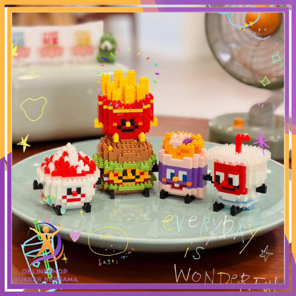 Jual OSB DIY Mainan Nano Blocks Brick Susun Model Makanan Block Mini ...