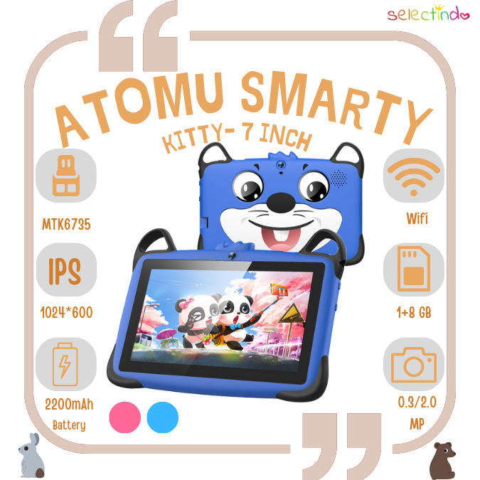 Jual [Real Memory] Atomu Kids Tablet Smarty Kitty / Tablet Anak ...