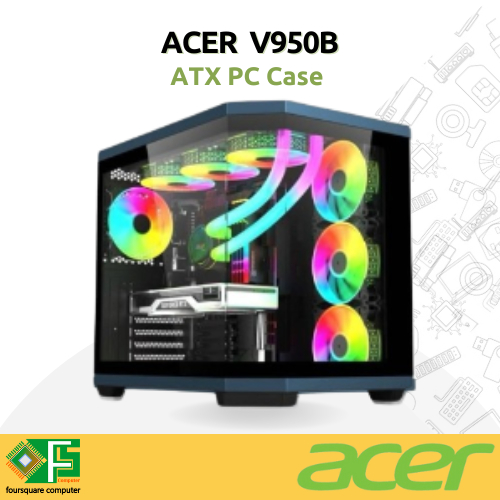 Jual Acer V950B Black Tempered Glass | Casing PC ATX | CPU PC Case ...
