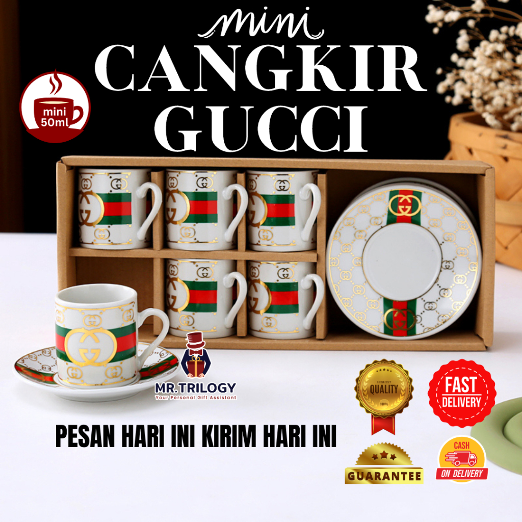 Jual Hampers Cangkir Set Keramik Tatakan MERK SERIES Souvenir Mug Gelas ...