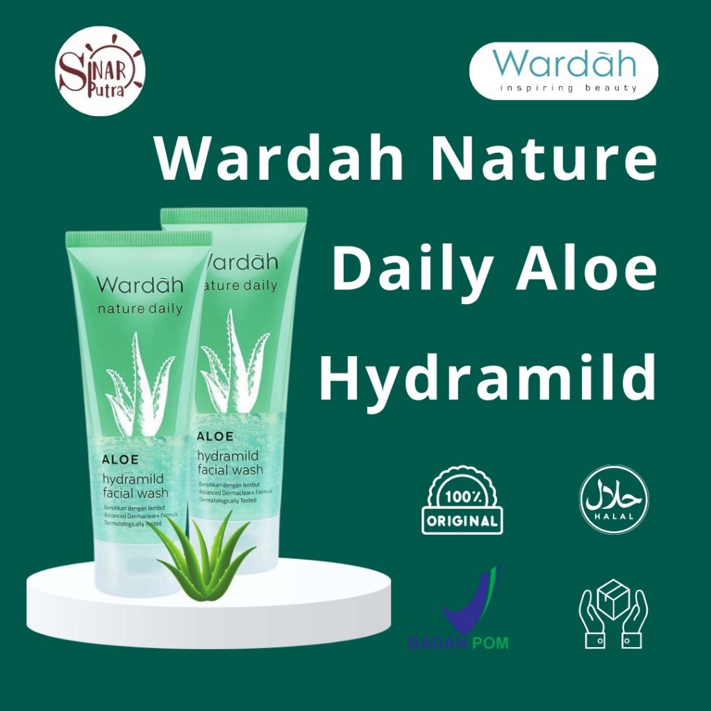 Jual [KECIL] Wardah Nature Daily Aloe Cica Low PH Hydramild Facial Wash ...