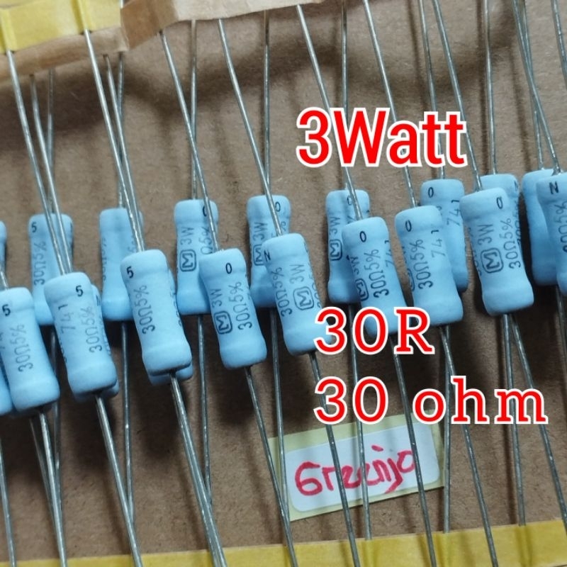 Jual Resistor Panasonic 3W 10R 22R 27R 30R 33R 39R 100R 110R 120R 3Watt 5% Original | Shopee ...