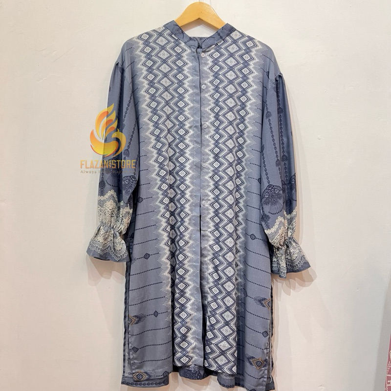 Jual Livia Long Tunik Rayon Viscose Motif Etnik - Long Tunik Motif ...