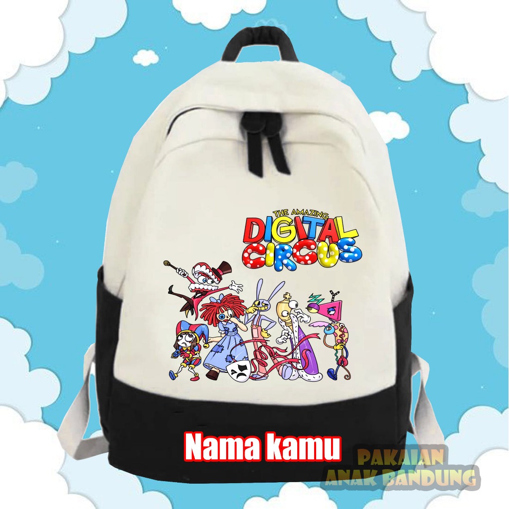 Jual TAS ANAK RANSEL LUCU DIGITAL CIRCUS FREE CETAK NAMA | Shopee Indonesia