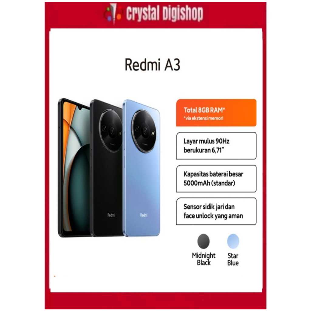 Jual Xiaomi Redmi A3 4/128 Ram 4GB Rom 128GB Garansi Resmi - Black ...