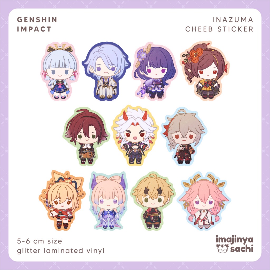 Jual [ imajinyasachi ] Genshin Impact Inazuma Glitter Sticker | Shopee ...