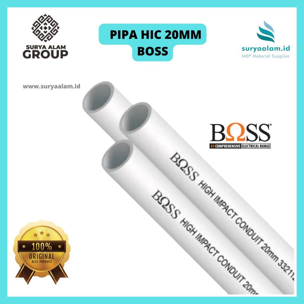 Jual PIPA HIC 20 MM BOSS | PIPA LISTRIK 2,9 METER | CONDUIT | Shopee ...