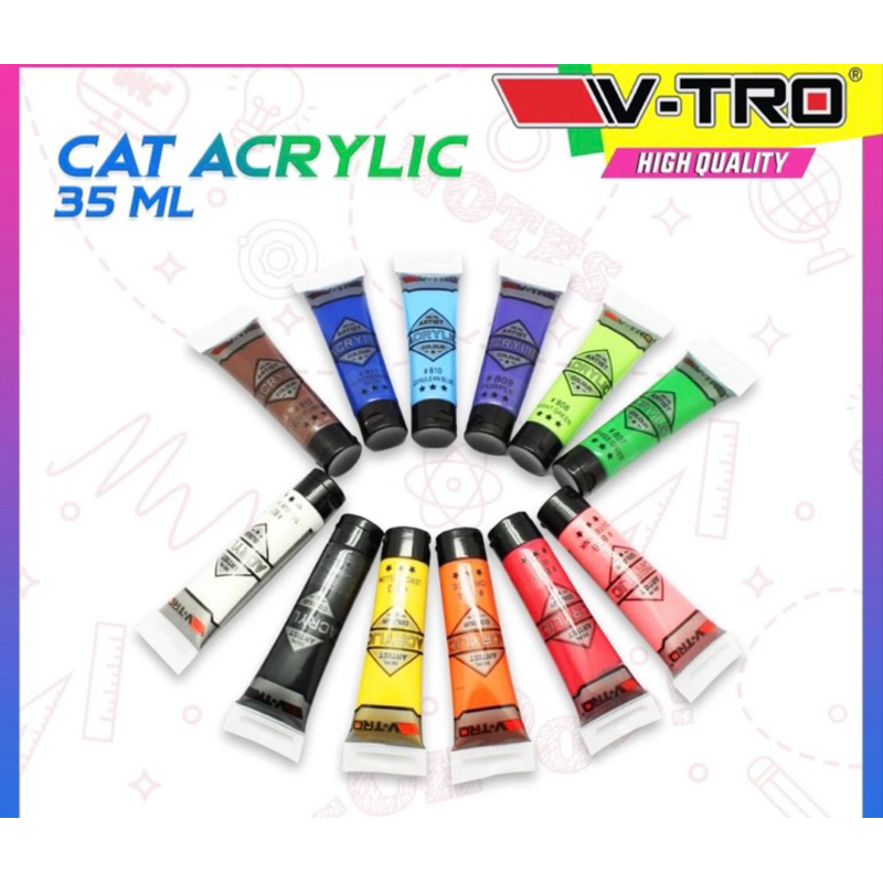 Jual Cat Acrylic Vtro 35ML - Acrylic Paint (pcs) | Shopee Indonesia