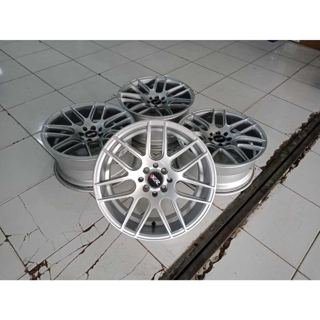 Jual 1 set 4 pcs velg racing jdm ring 17x8/9 lubang 4x100/114 silver ...