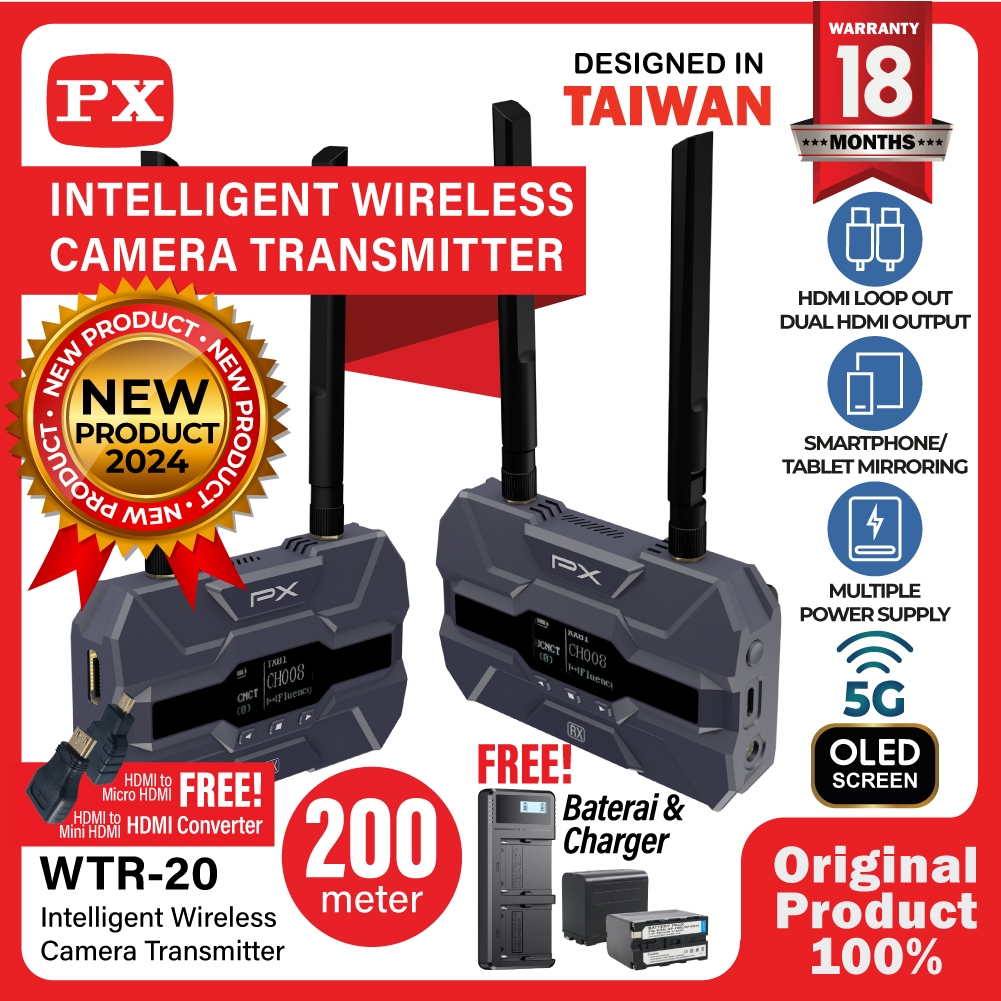 Jual Wireless Video Transmitter System Camera Receiver 200m PX WTR-20 ...