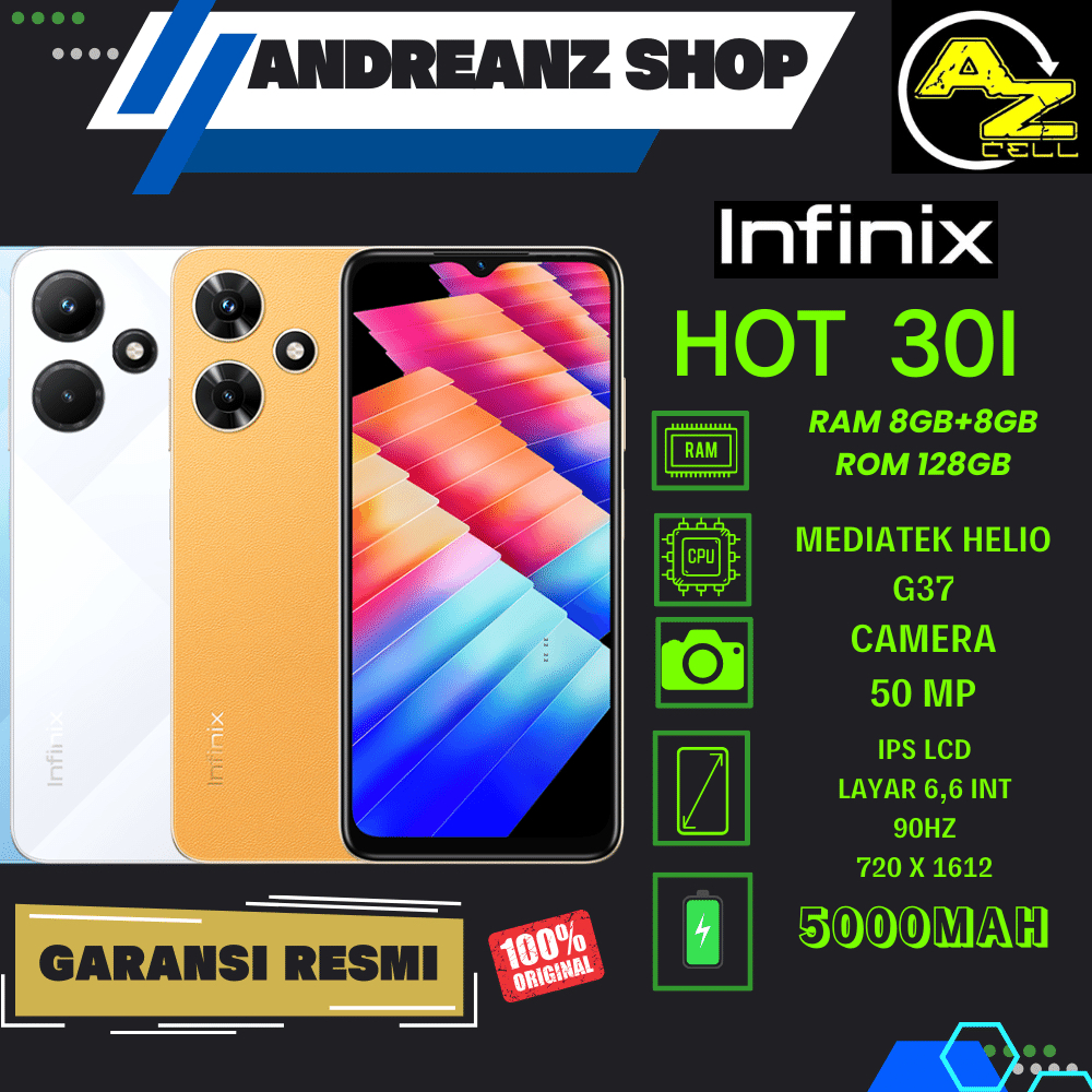 Jual infinix hot 30i ram 8+8/128gb garansi resmi | Shopee Indonesia